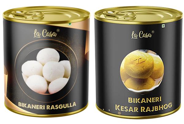 La Casa Rasgulla 20pcs And Kesar Rajbhog 12pcs - JioMart