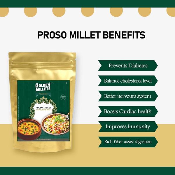 GOLDEN MILLETS Proso Millet 1kg Unpolished Rice |100% Gluten Free ...