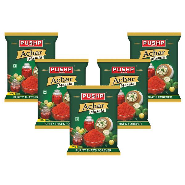 Pushp Brand Achar Masala Pouch 200gm Pack (Pack of 5) - JioMart