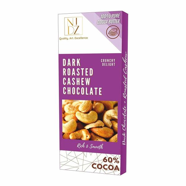 NID'Z DARK ROASTED CASHEW CHOCOLATE 60% COCOA (pack of 5*40g) - JioMart