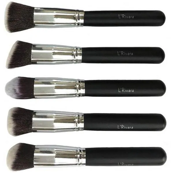L'Rivara LR_133 Black and Silver Foundation Brush Set 5 Piece - JioMart