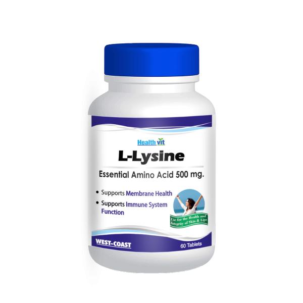 Healthvit LLysine 500 mg Essential Amino Acid Supplement 60 Tablets ...