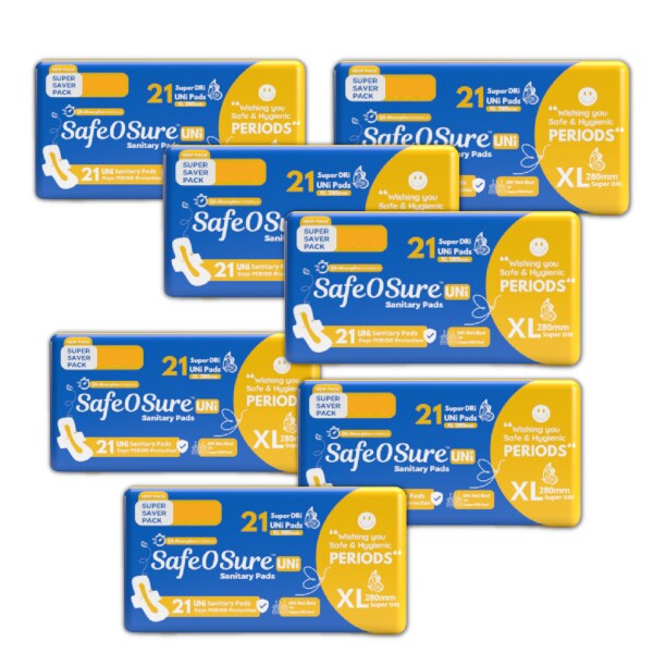 Safeosure Xl 280Mm Super Saver Super Dri Pads Safe & Hygienic Periods ...