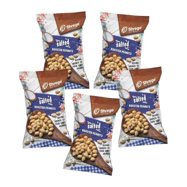 Shrego Salted Roasted Peanuts, Snack & Namkeen, 800G (5X160G) - JioMart