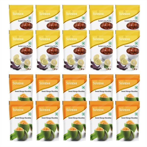 SUVIDHI Sweet lime pickle 100g pack of 10, Sweet Mango Murabba 100g ...