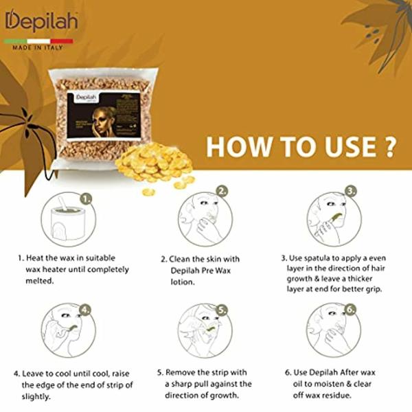 DEPILAH Brazilian White Chocolate Hot Film Wax Golden Stripless Wax 500 ...