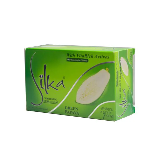 Queue Silka Green Papaya Herbal Skin Whitening Soap - JioMart