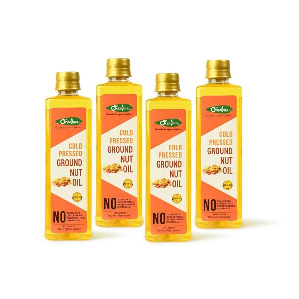 Orgatma Cold Pressed Groundnut Oil Gold 500ml (Pack of 4) - JioMart