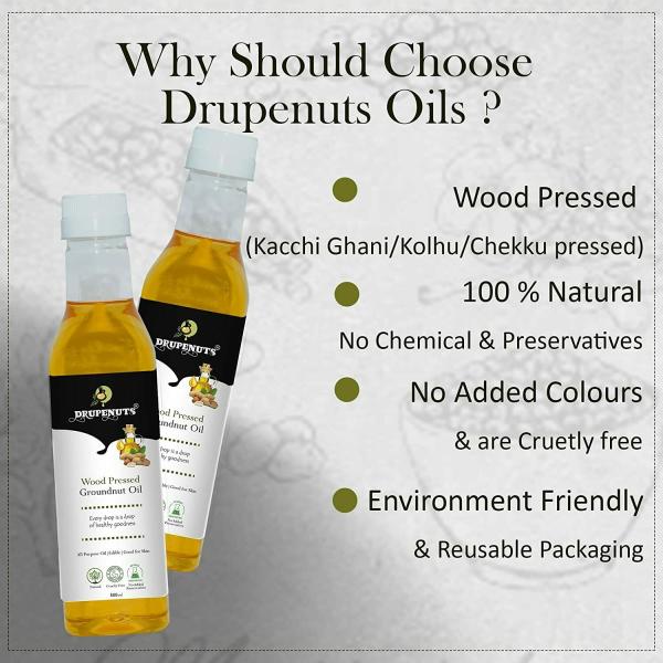 Drupenuts Cold Pressed Groundnut Oil - 500ml| Kolhu/ Kacchi Ghani ...