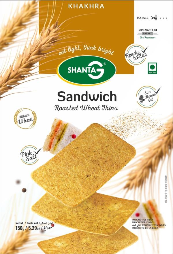 Shanta-G Sandwich Khakhra | Indian Snacks | Ready to eat snacks | 150 Gms | Pack Of 10 - JioMart