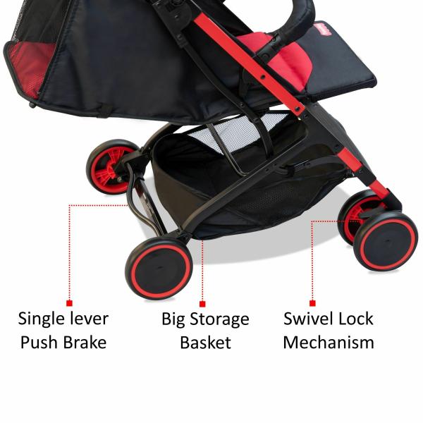 Fisher Price - Fly Light Stroller Cum Pram - Red - JioMart