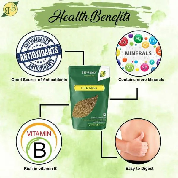 B&B Organics Little Millet (2 kg) (Whole Grain) (Samai / Chama / kutki ...