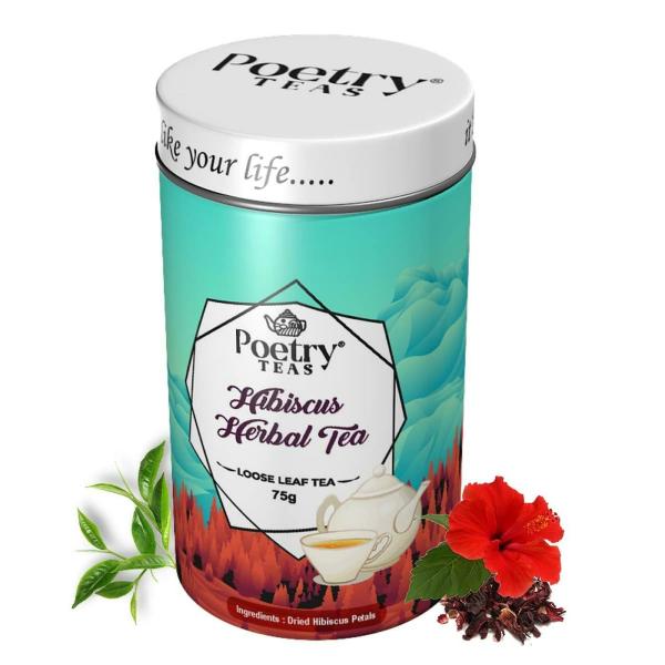 Poetry Teas Hibiscus Herbal Tea Glowing Skin And Hair Growth 75 g Loose ...