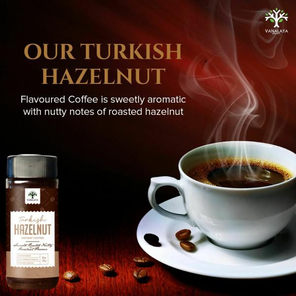 Vanalaya Turkish Hazelnut Instant Coffee Hazelnut Flavoured Coffee 50gm ...