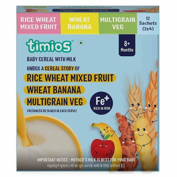 Timios Baby Cereal-From 8+Months Assorted Pack| Instant and Healthy ...