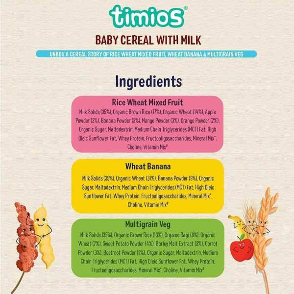 Timios Baby Cereal-From 8+Months Assorted Pack| Instant and Healthy ...