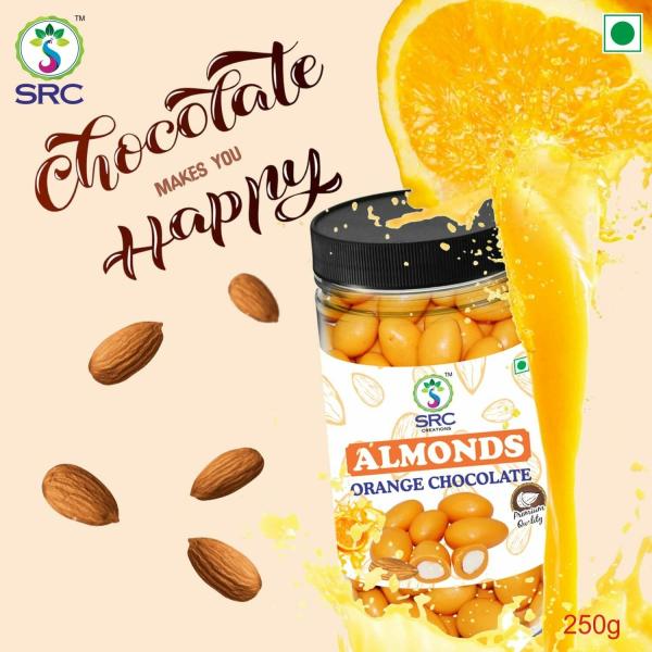 SRC Creations Almonds Orange Chocolate 250g Jar Packing | Chocolate ...