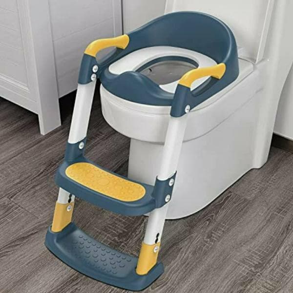 Zollyss Blue Yellow Potty Training Seat With Step Stool Ladder And Anti ...