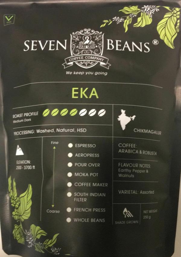 Seven Beans Coffee Company "Eka" Medium-Dark Roast|Gourmet Coffee - 250 ...