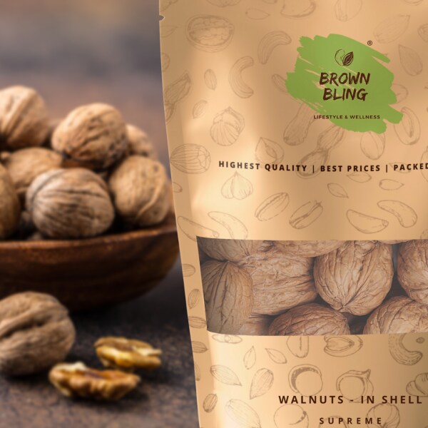 Brown Bling Superior Whole Walnuts in Shell - 500g Sabut Akhrot - JioMart