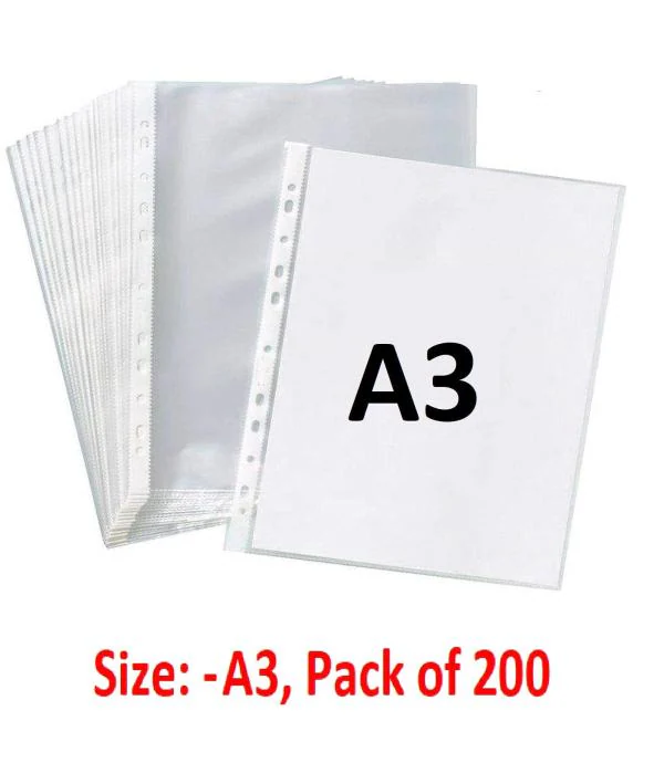 SVS 40 Micron Transparent Document Sleeves, Leaf Sheet Clear ...