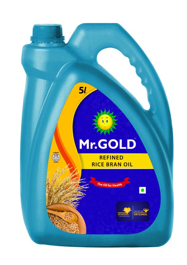 Mr. Gold Refined Rice Bran Oil Can, 5L - JioMart