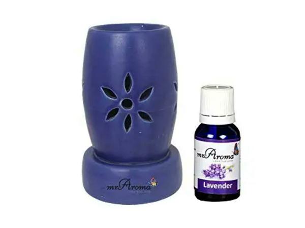 Divine Home Blue Ceramic Electric Oil Diffuser with Aroma Oil (Pack Of ...