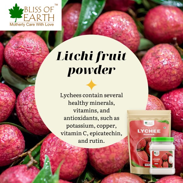 Bliss of Earth 200gm LYCHEE (litchi) Powder Natural Spray Dried Vitamin ...