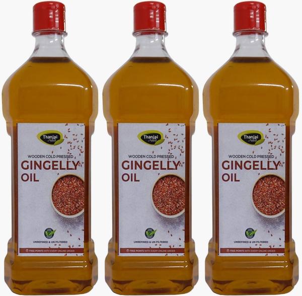 Thanjai Natural Gingelly Oil 3Ltr Wooden Cold Pressed / Sesame Oil for ...