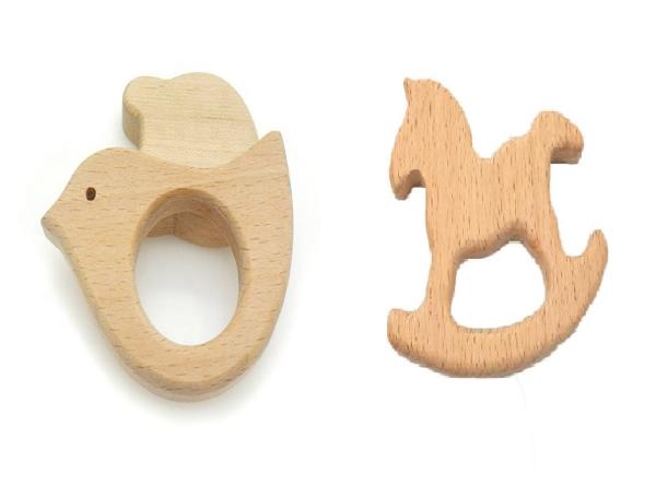 Enorme Organic Non Toxic Wooden Teethers For Babies ( Bird & Horse ...