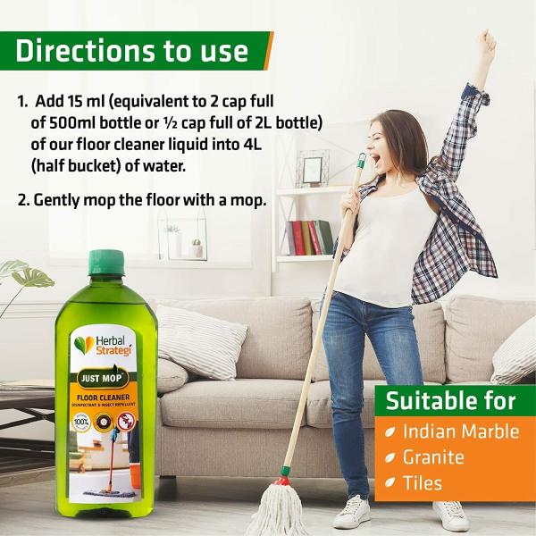 Herbal Strategi Just Mop Herbal Floor Cleaner Liquid - 500 ml | Natural ...