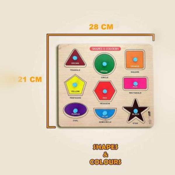 WORLD WIDE WISHES Shapes And Color Wooden Puzzle Toys For Kids 3 ...