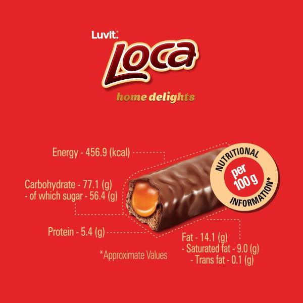 Luvlt Loca Choco Caramel Bar with Nougat| Homepack| Pack of 2 - 800g ...