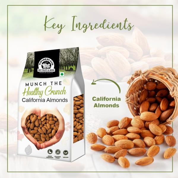 Wonderland Foods - California Almond (Badam) 1Kg Pouch - JioMart