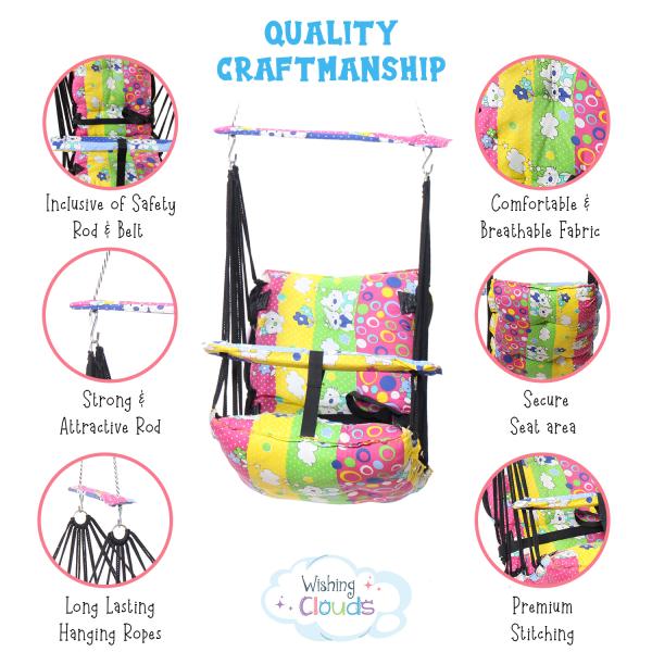 Wishing Clouds Swing for Baby, Uyyala for Kids 1-5 Years (Jazz Printed ...