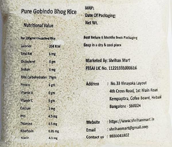 ShrihanMart Aromatic Pure Gobindobhog Rice (500 grams) - JioMart