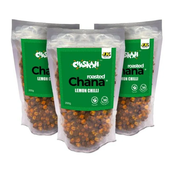 Chaskaah Lemon Chilli Chana 600g (200gx3) by JK | Bhuna Chana | Roasted ...