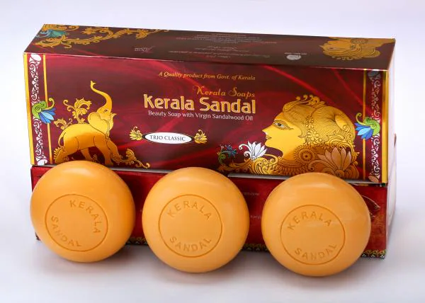 Kerala Soaps - SANDAL Trio Classic with Virgin Sandalwood Oil - 150gm x ...