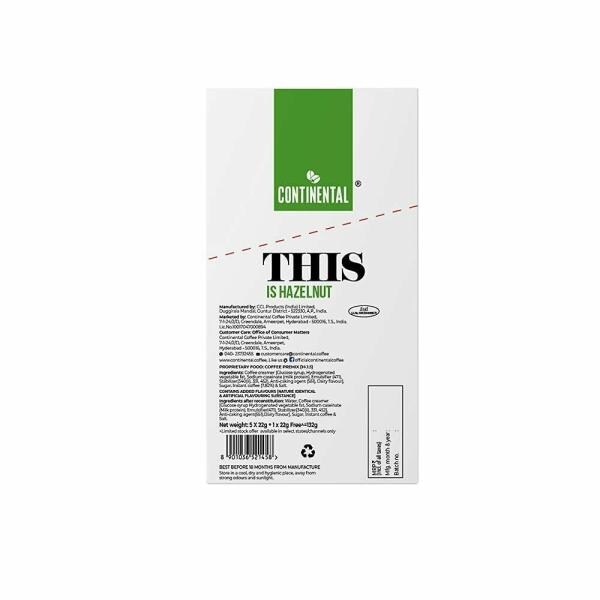 Continental THIS Hazelnut 3 in 1 Premix Flavoured Coffee 132g Box (22g*6 Sachets) (Pack of 3 ...