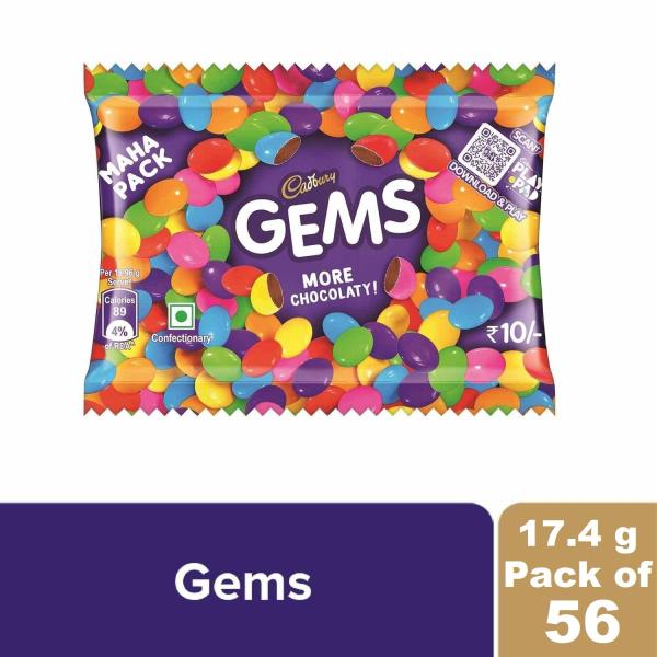 Cadbury Gems Chocolate, 17.4 g Pack of 56 - JioMart