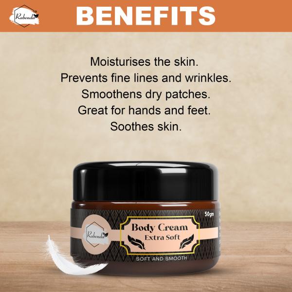 Rabenda Body Extra Soft Cream - Light Moisturizer for Women | Dry Skin (50 gm)(Pack - 1) - JioMart