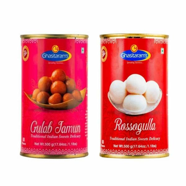 Ghasitaram's Gulab Jamun and Rosogulla (Combo Pack) For Holi Gifting (2 ...