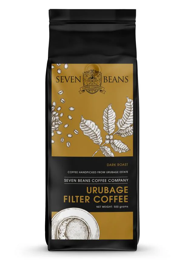 Seven Beans - URUBAGE South Indian Filter Coffee Powder - Coffee: 80%, Chicory: 20% ,500 g (Dark ...