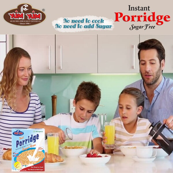 YUM YUM High Fiber Breakfast Cereals Instant Roasted Porridge Daliya ...