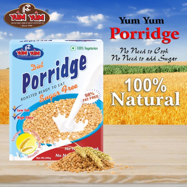 YUM YUM High Fiber Breakfast Cereals Instant Roasted Porridge Daliya ...