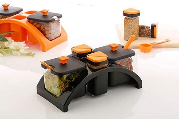 SUMOWARE Plastic Multi Purpose 2 by 2 Aachar Pickle Container & Spice ...