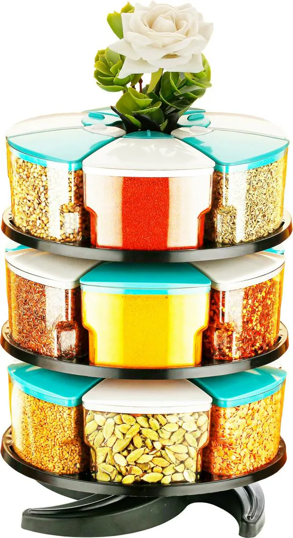 AMBIOUS Blue, White Triangle Plastic Container Set 300 ml - JioMart