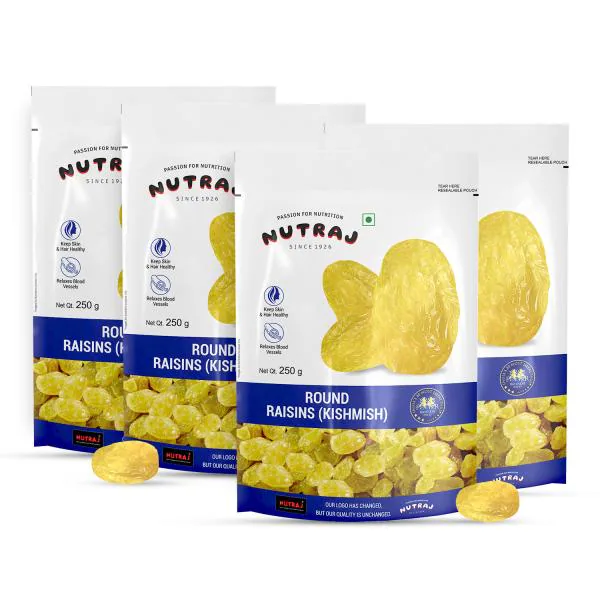 Nutraj Healthy Bites Raisins (Kishmish) 1 Kg (4 X 250g Each) - JioMart