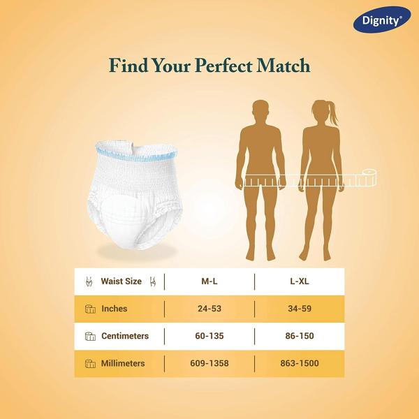 Dignity Overnight Pull Up Adult Diapers, Large-Extra Large, Waist Size ...
