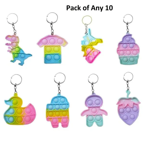 Enorme Push Pop It Rainbow Bubble Fidget Keychain Popping Sensory Toy ...